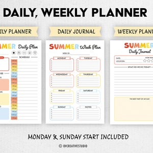 Editable Printable Summer Planner for Kids 2023 Summer - Etsy