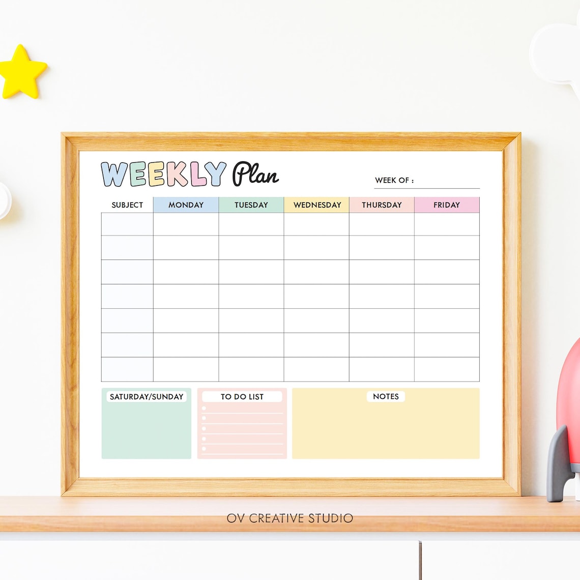 Editable Homeschool Weekly Schedule | Kids Weekly Plan | Printable ...