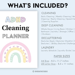 Editable ADHD Cleaning Planner Bundle, Printable, Weekly, Monthly ...