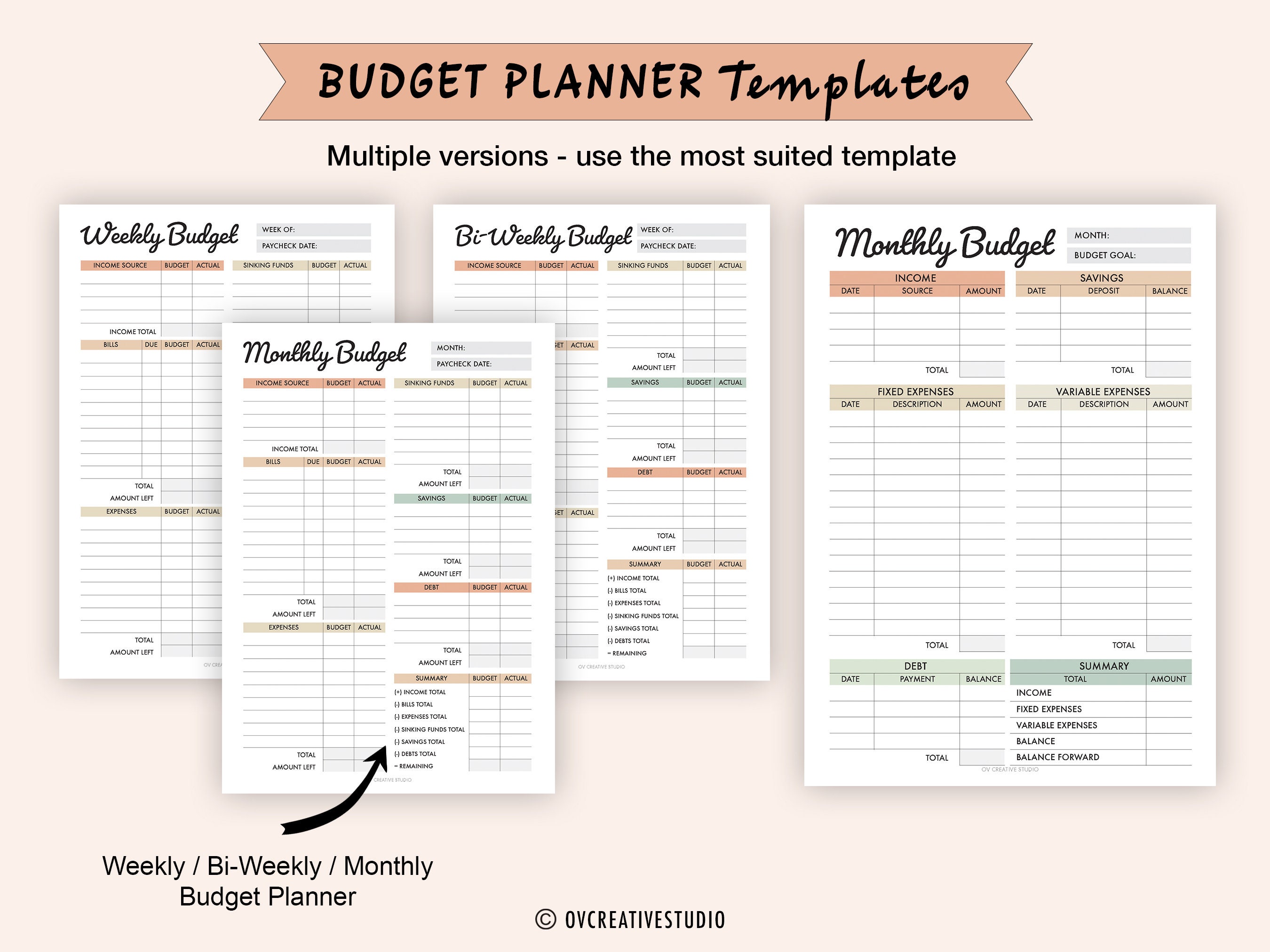 Editable Finance Planner Bundle | Digital PDF, Fillable | Budget ...