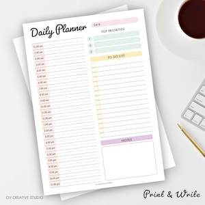 Editable 24 Hour Daily Planner Schedule | Printable, Digital PDF | to ...