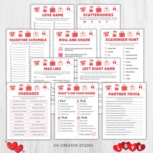 Valentines Day Printable Games | Valentines Party Games Bundle ...