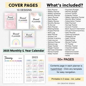 Personal Planner Bundle Printable, Digital | Fillable PDF | 2025 ...