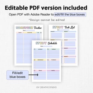 Editable School Planner for Kids 2025-2026, Printable, Digital PDF ...