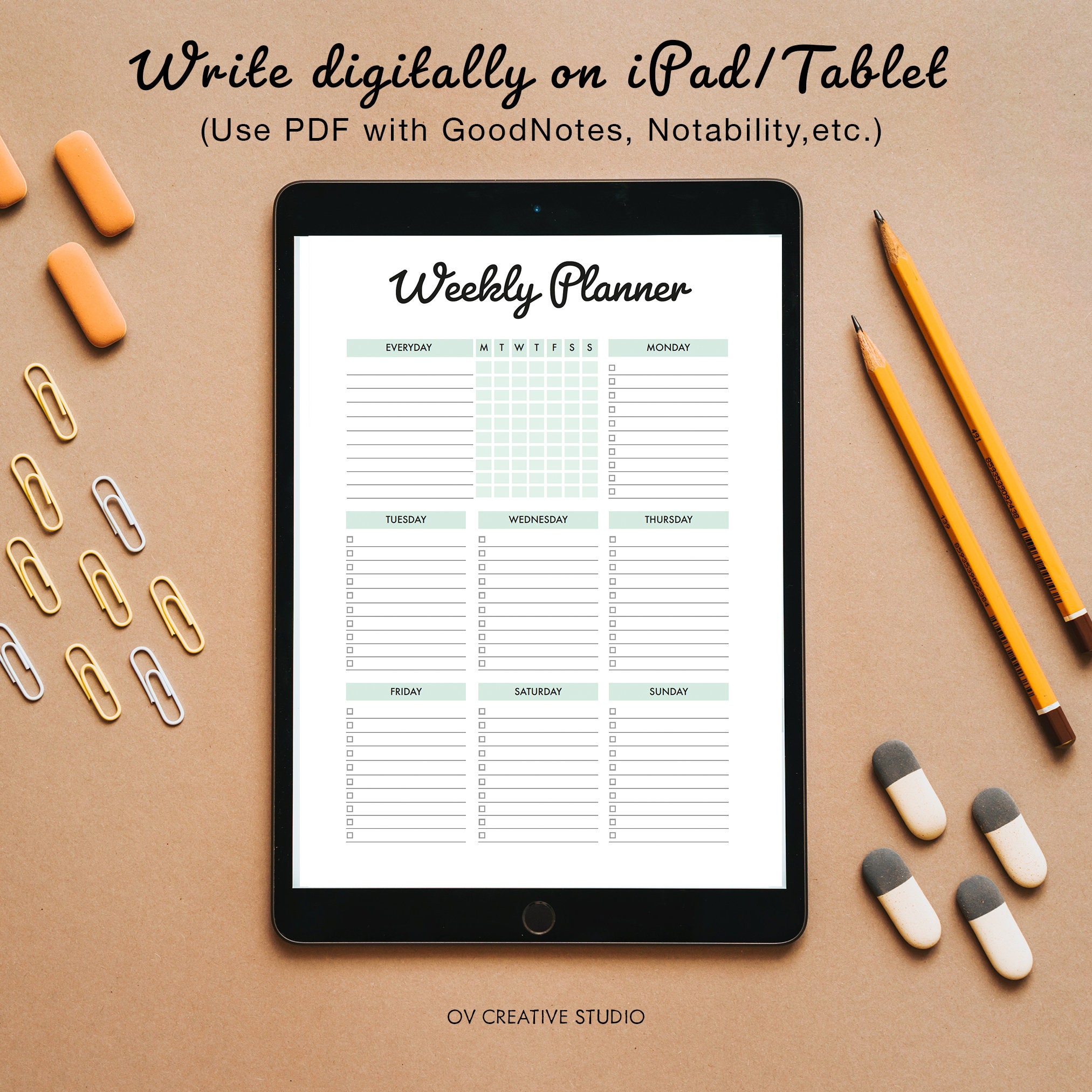 Editable Weekly Planner | Printable, Digital | Weekly Planner PDF ...
