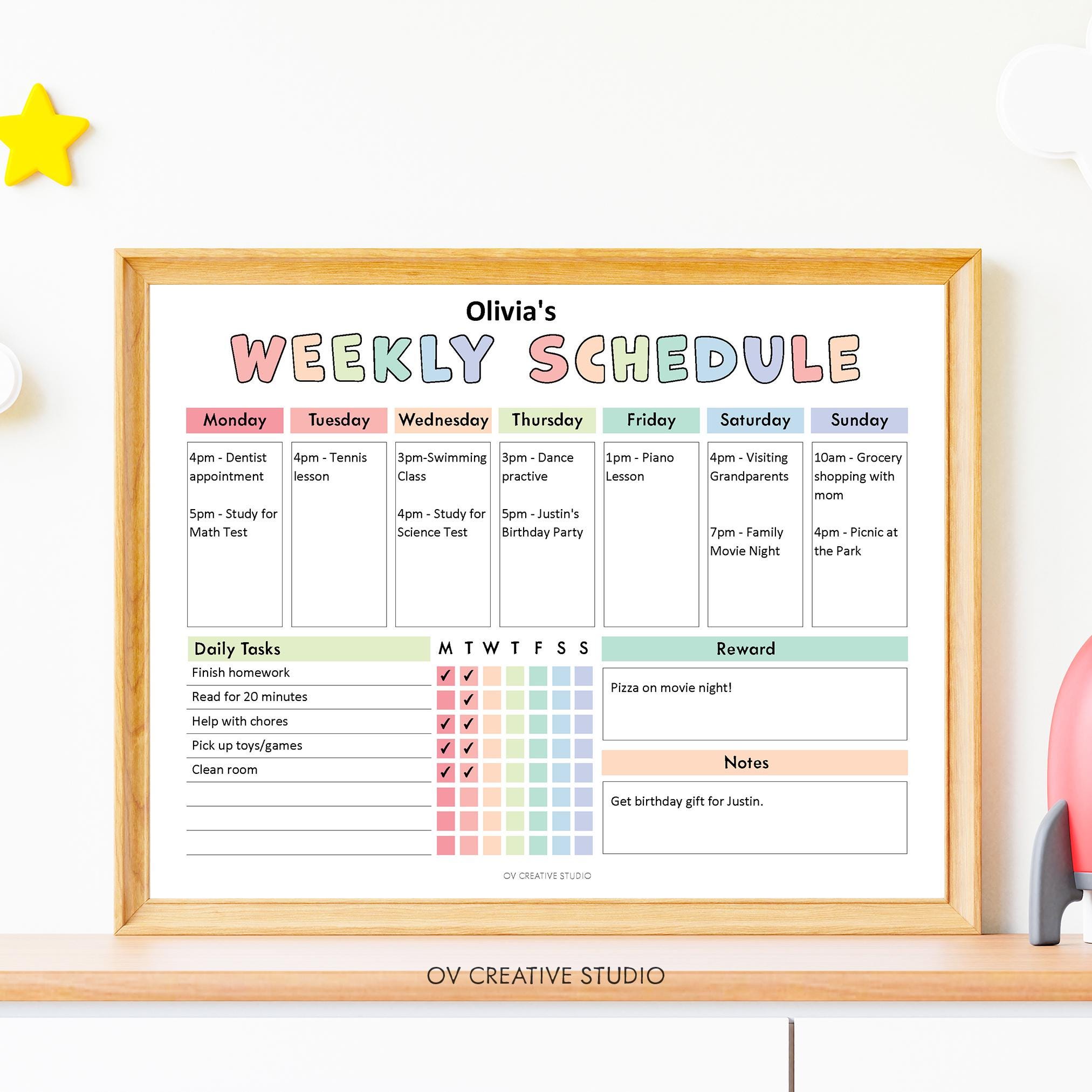 Editable Weekly Schedule | Weekly School Schedule | Weekly Planner, To ...