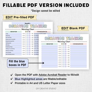 Editable Behavior Consequences 3 Strikes Warning Chart for Kids ...