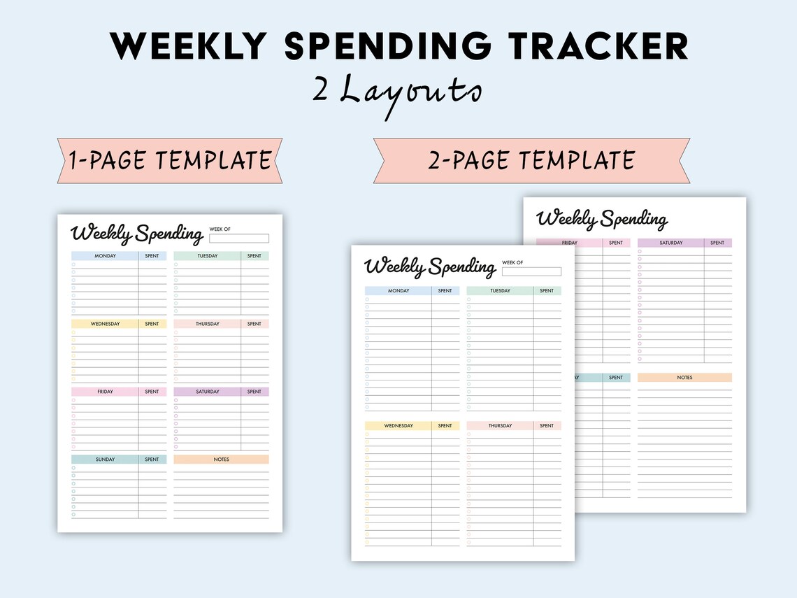 Editable Weekly Spending Tracker | Expense Tracker Printable, Spending ...
