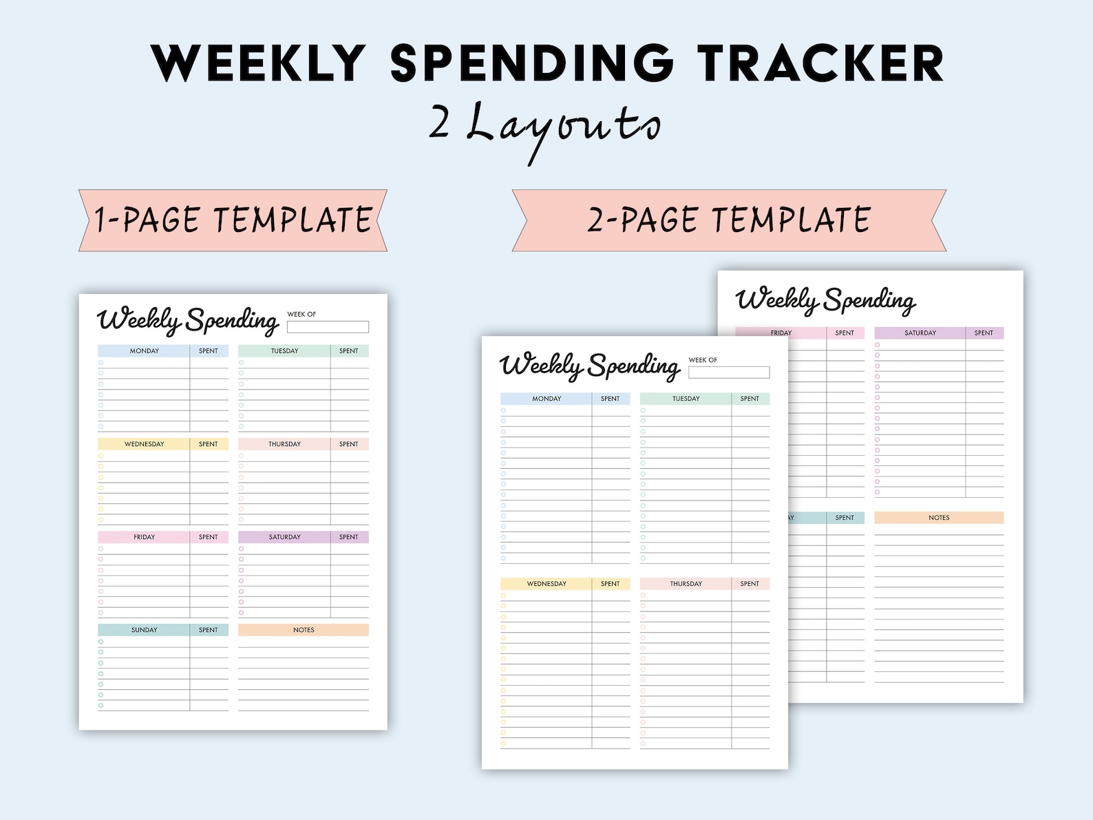 Editable Weekly Spending Tracker | Expense Tracker Printable, Spending ...