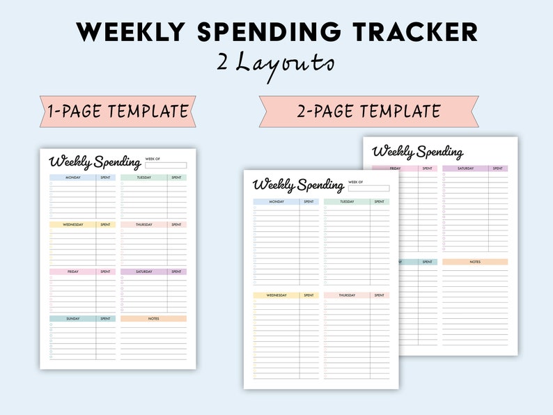 Editable Weekly Spending Tracker Expense Tracker Printable - Etsy Editable Weekly Spending Tracker Expense Tracker Printable - Etsy
