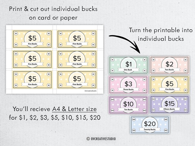 Editable Kids Reward Bucks Printable Mom Bucks PDF Reward - Etsy Canada