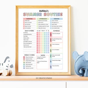 Summer Planner for Kids Printable | Summer Weekly Routine | Kids Chore ...