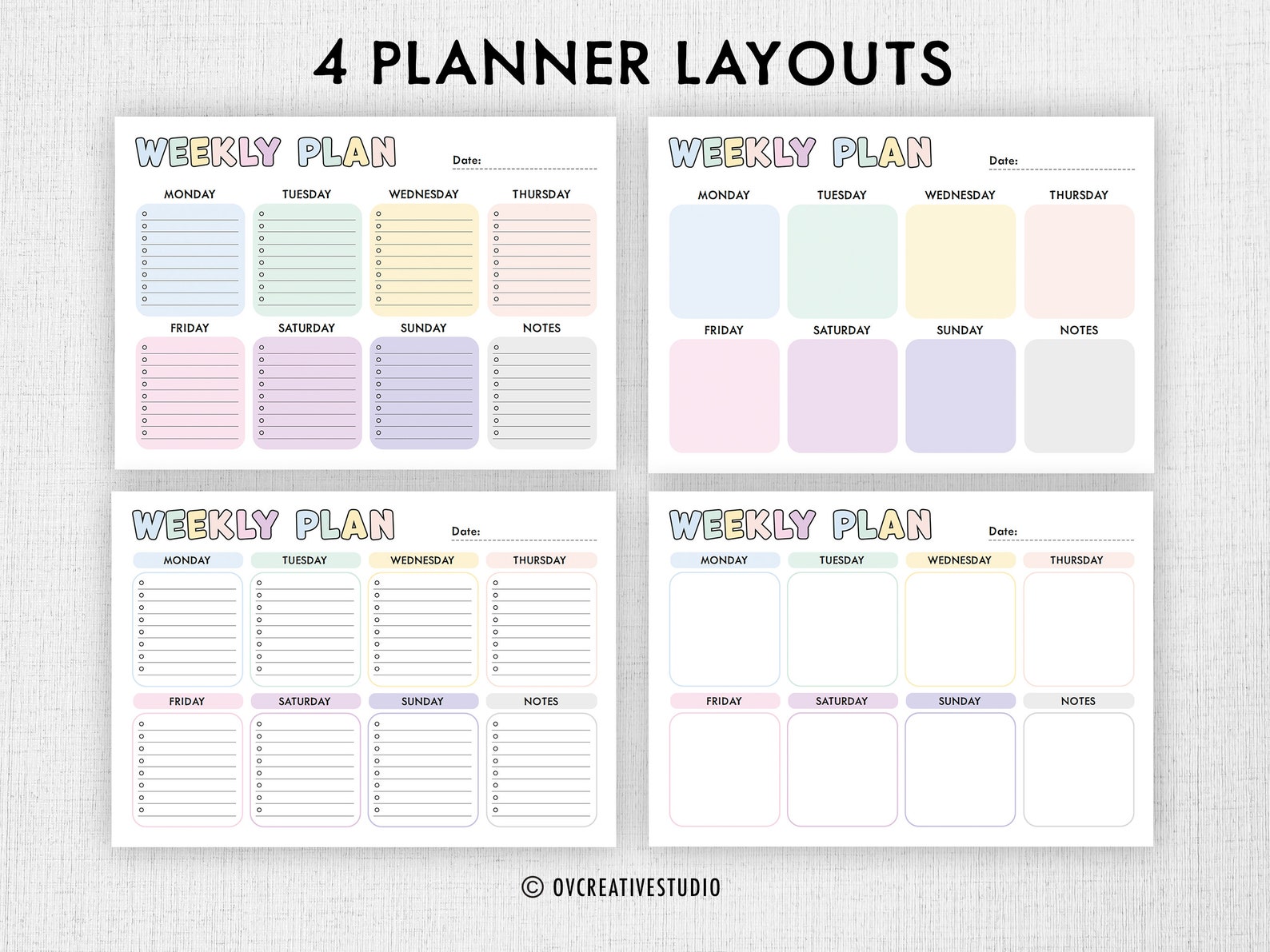 Editable Weekly Planner Printable, Digital Weekly Planner PDF Weekly ...
