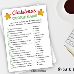 Christmas Cookie Quiz Game Printable | Christmas Party Game| Christmas ...