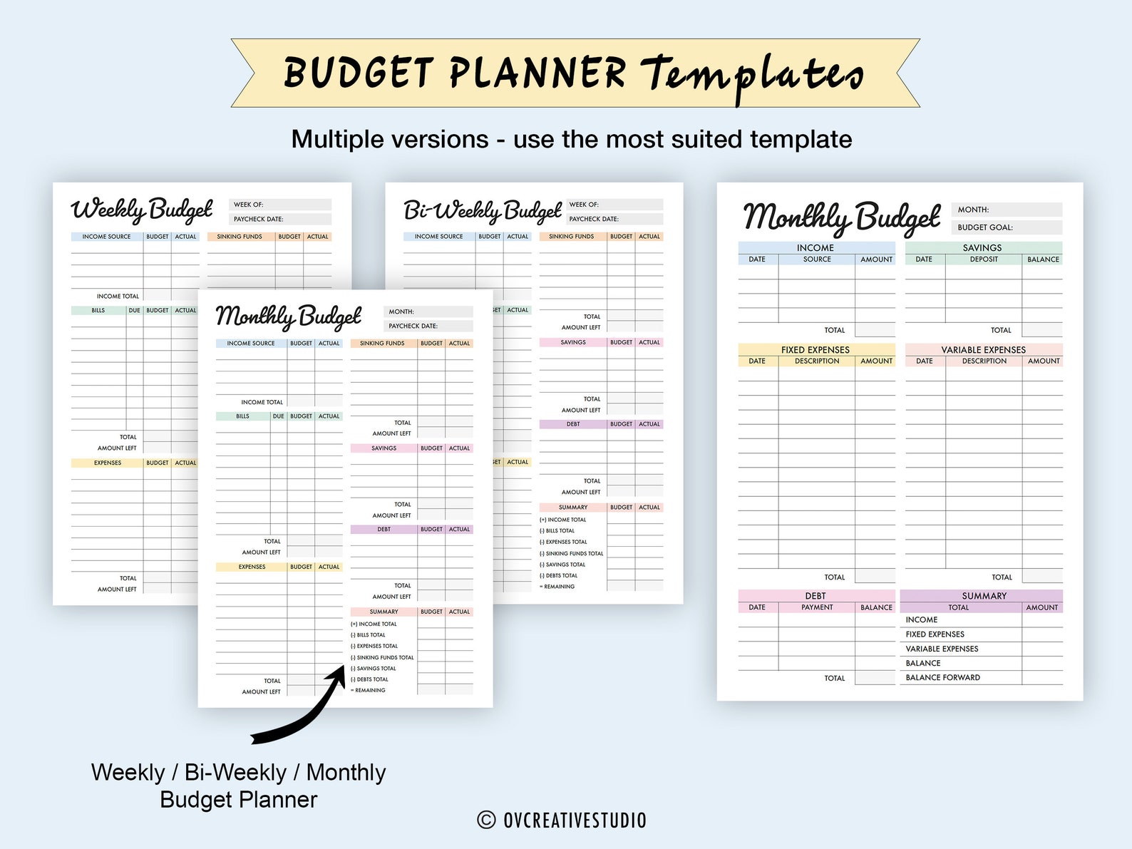 Editable Finance Planner Bundle | Digital PDF, Fillable | Budget ...