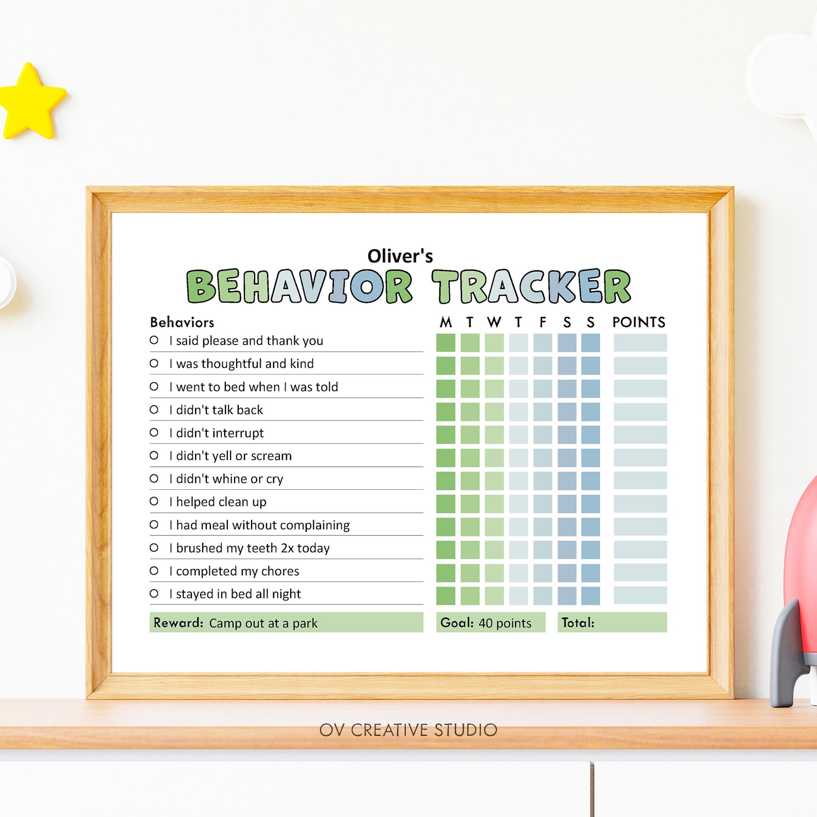 Behavior Reward Chart for Kids | Printable, Editable, Digital PDF ...