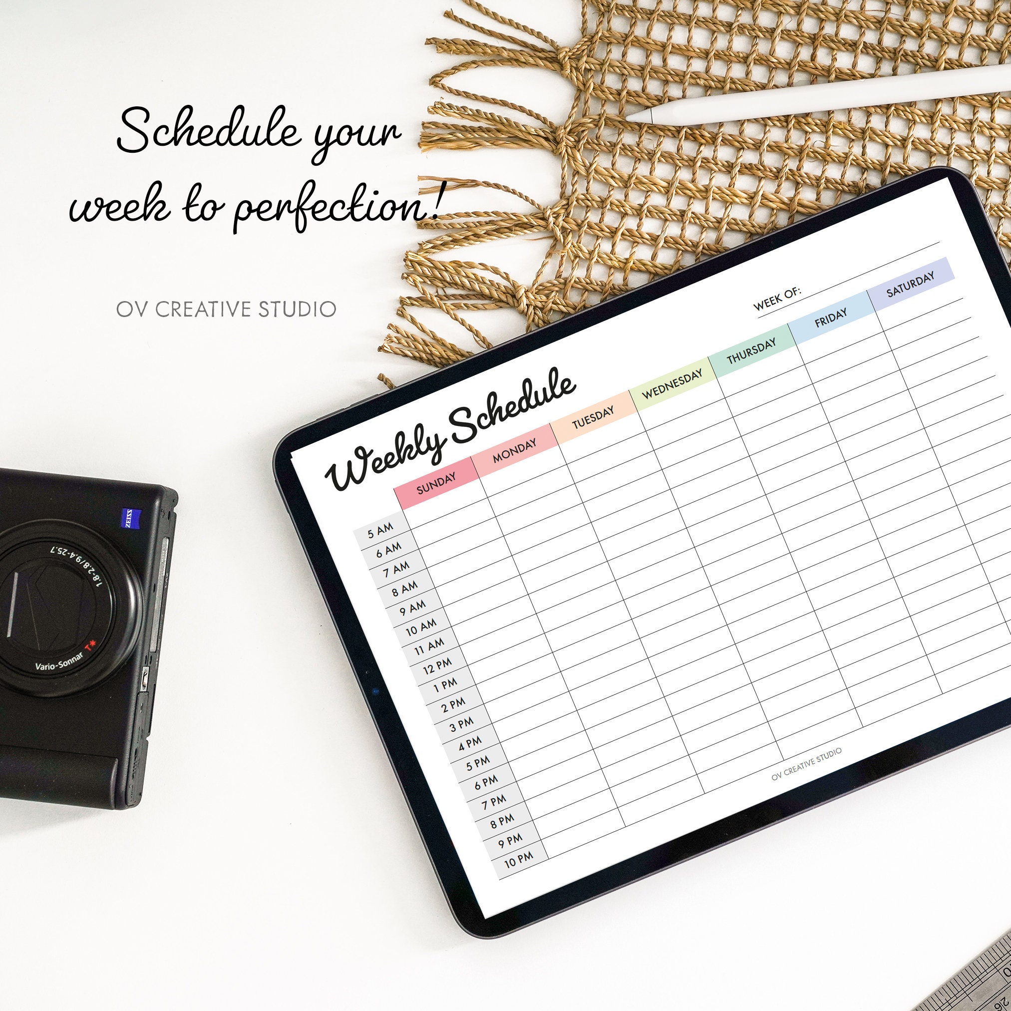 Editable Weekly Schedule | Printable, Digital | Weekly Planner PDF ...