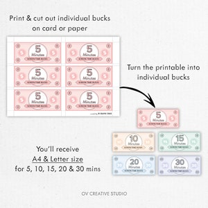 Editable Screen Time Chart, Printable Screen Reward Bucks, Reward Chart ...