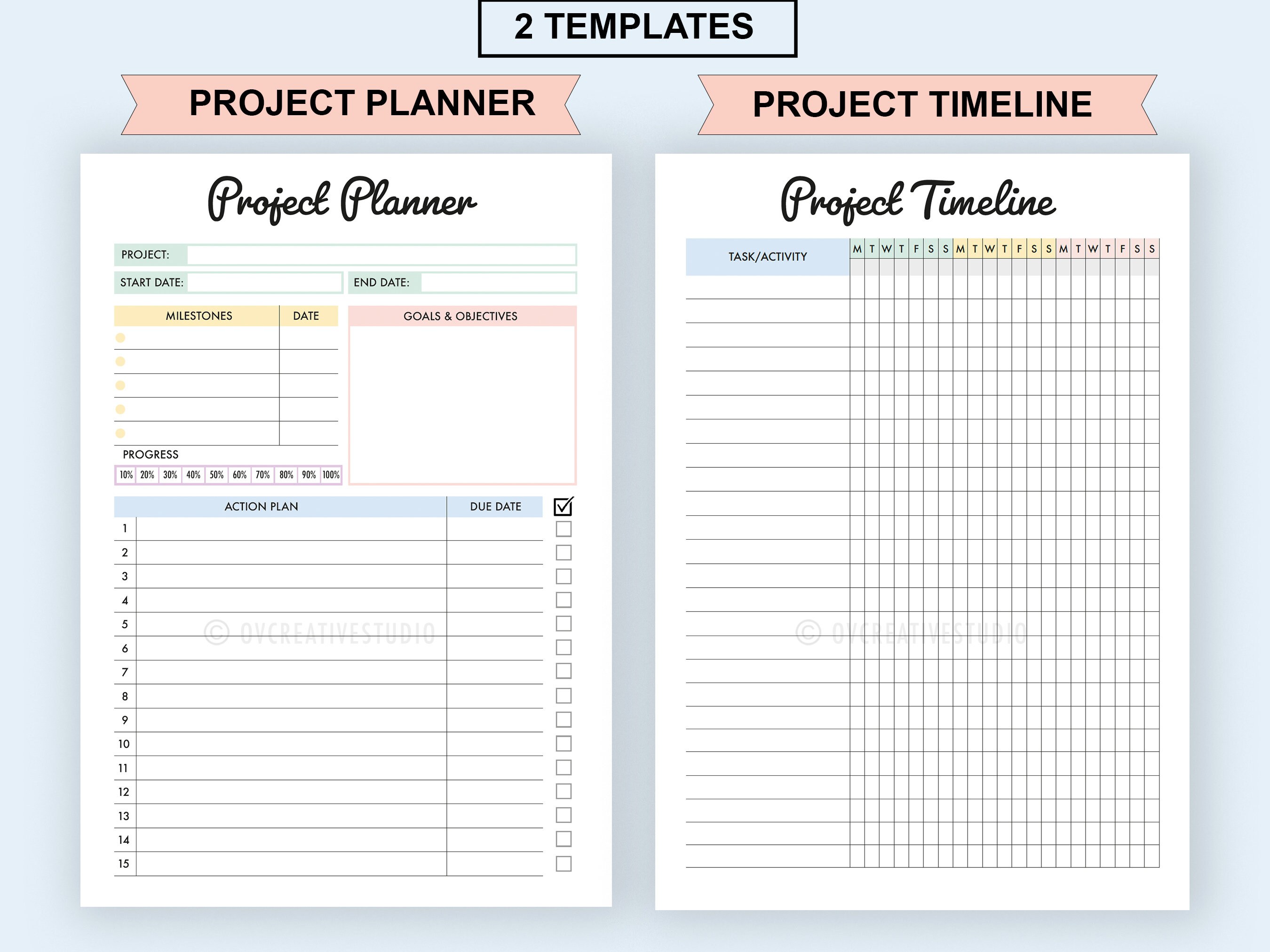 Editable Project Planner Project Planning Project Timeline - Etsy