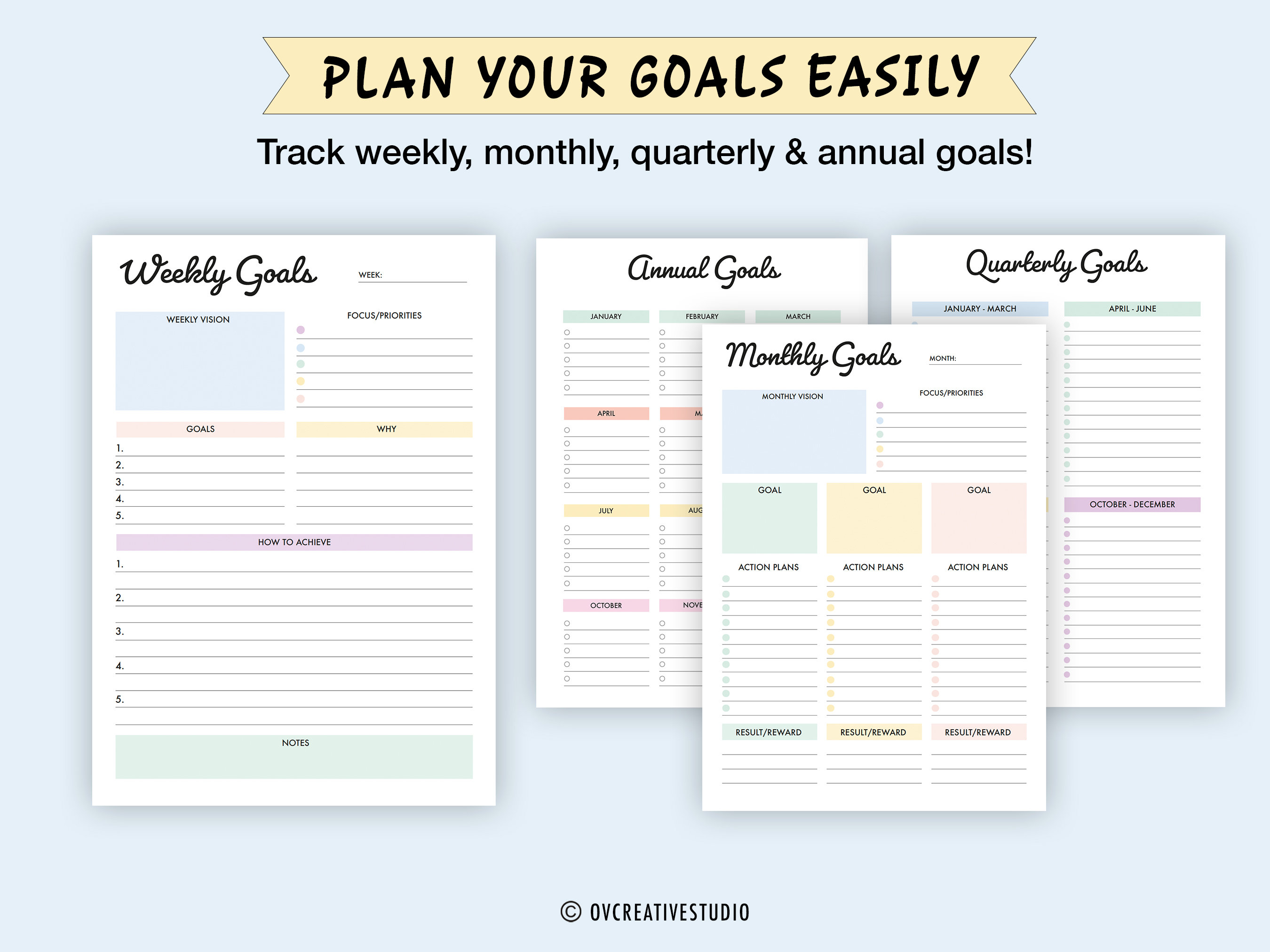 Goal Planner | Printable, Editable | 2026 Goal Planner | 2026 New Year ...