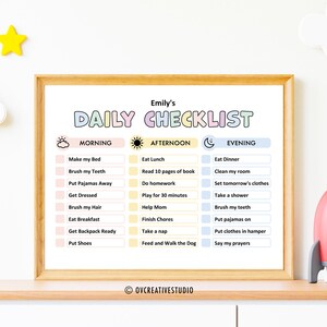 Editable Daily Checklist for Kids Printable Kids - Etsy