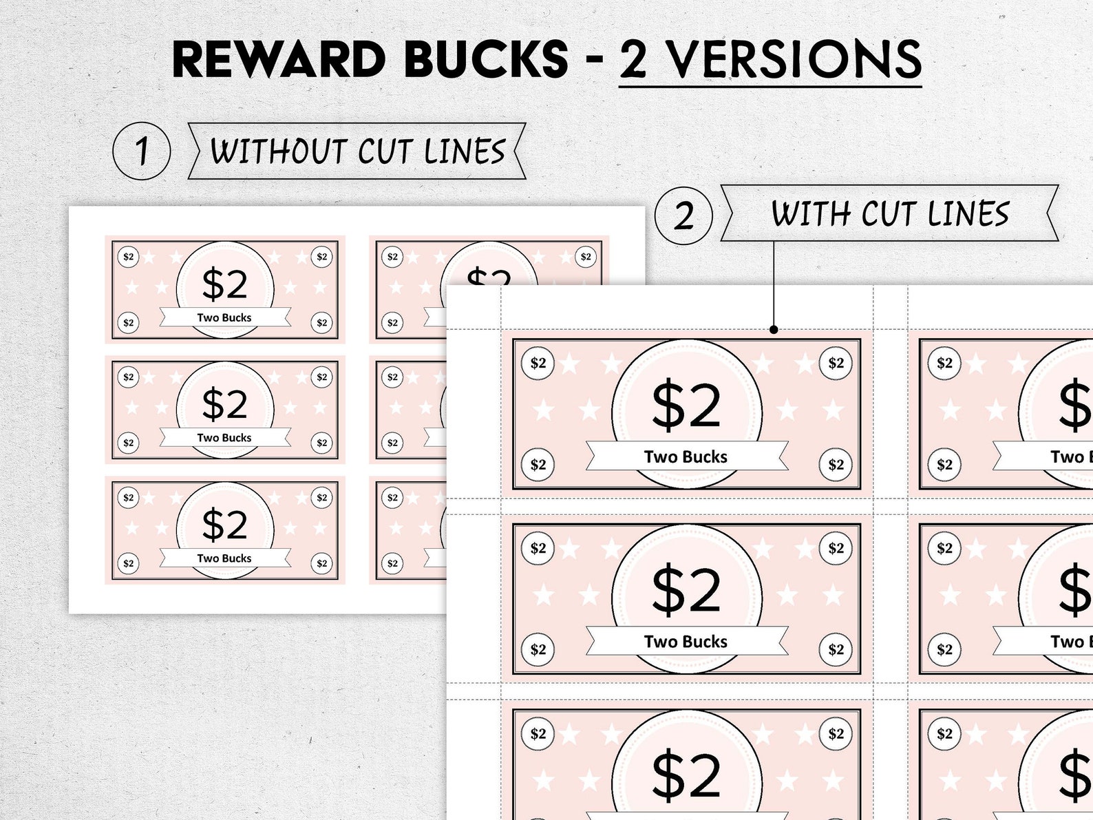 Editable Kids Reward Bucks | Printable | Mom Bucks, PDF Reward System ...