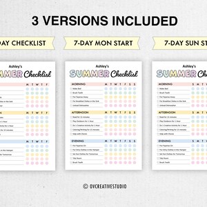 Editable Summer Checklist for Kids Printable Kids - Etsy