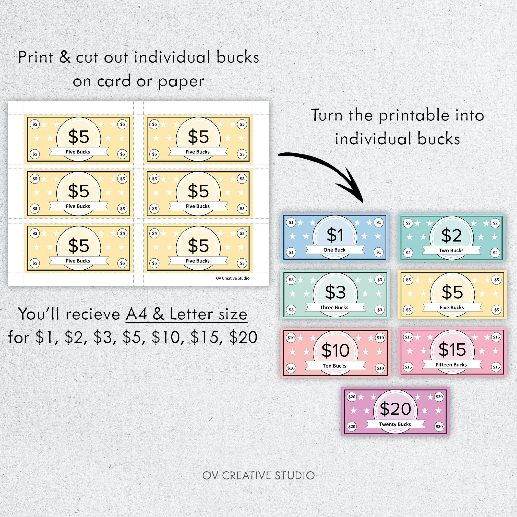 Editable Kids Reward Bucks | Printable | Mom Bucks, PDF Reward System ...