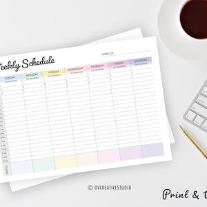 Editable Weekly Schedule | Printable Weekly Planner PDF | Weekly ...