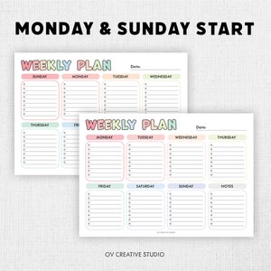 Editable Weekly Planner | Printable, Digital | Weekly Planner PDF ...