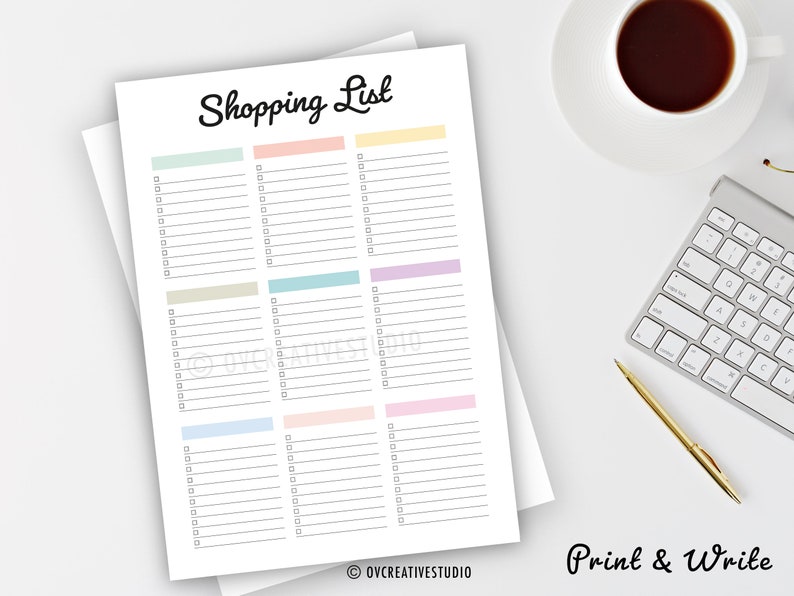 Editable Shopping List Printable Shopping Checklist - Etsy UK