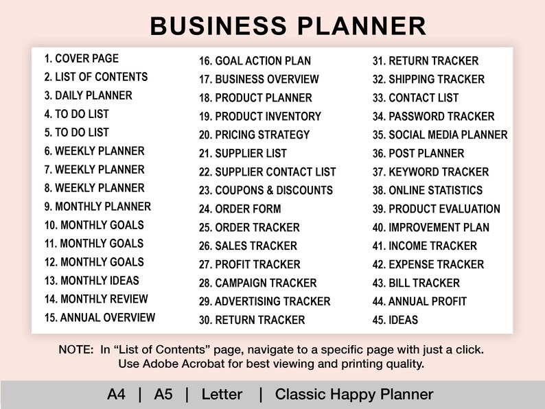 Business Planner Bundle Printable Digital Business - Etsy