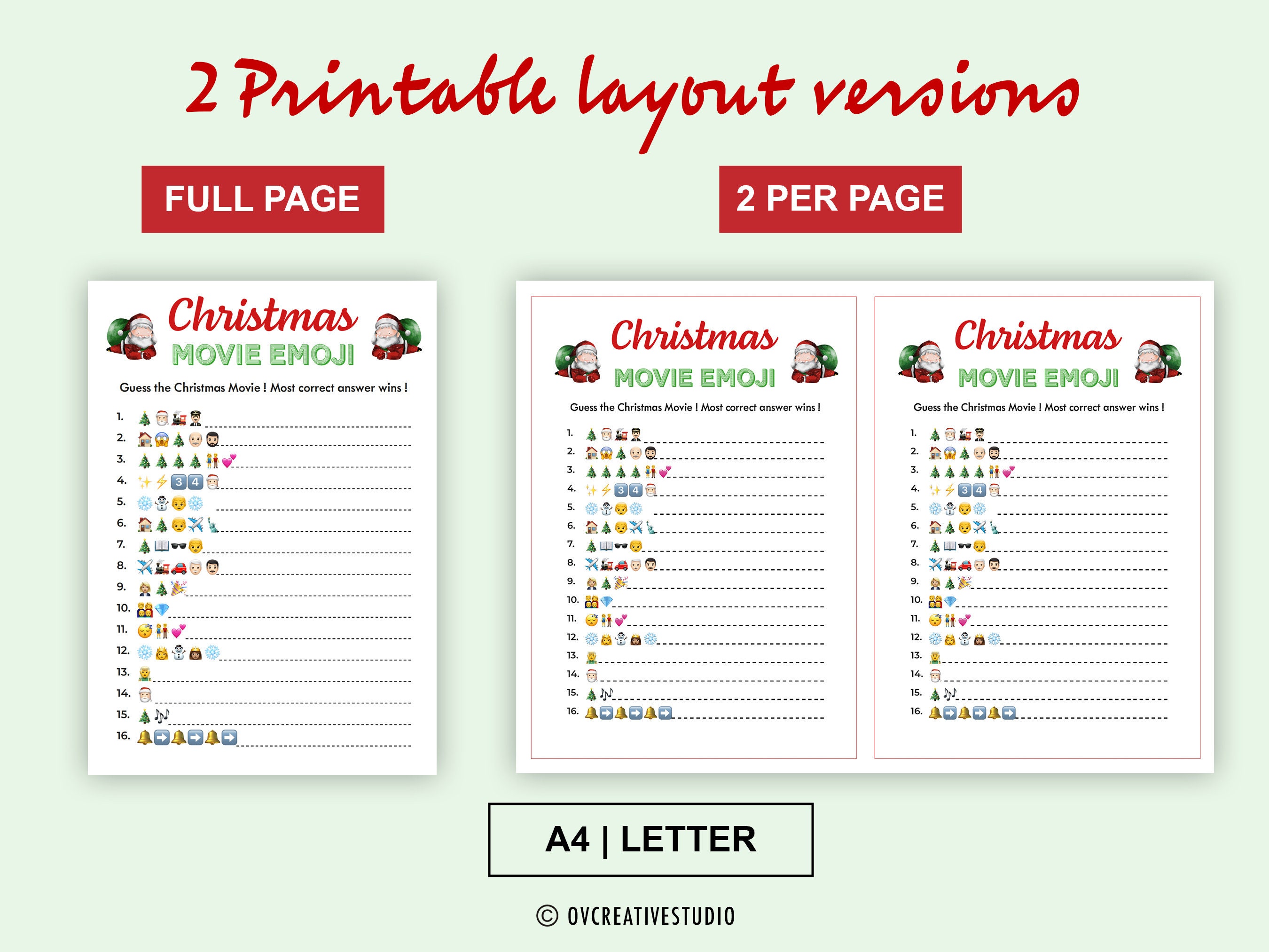 Christmas Emoji Pictionary Christmas Songs Movies Idioms - Etsy UK