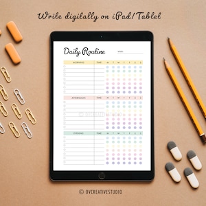 Editable Daily Routine | Printable | Daily Checklist | Morning Routine | Habit Tracker | Routine ...