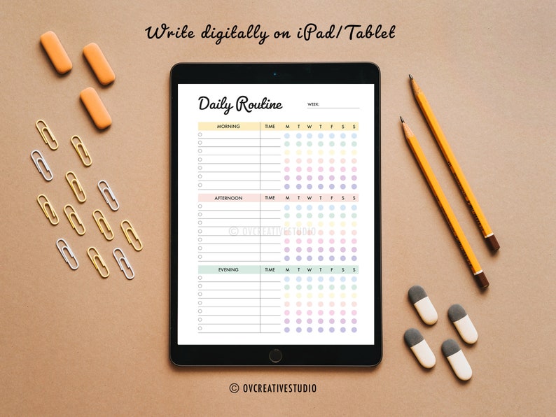 Editable Daily Routine Printable Daily Checklist Morning - Etsy UK