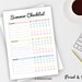 Editable Summer Checklist for Kids Printable Kids Responsibility Chart ...