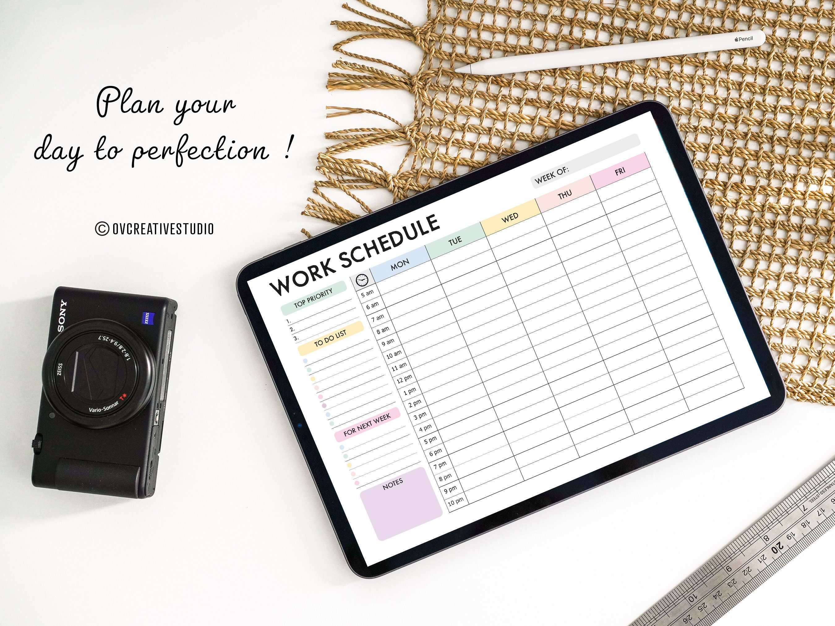 Editable Weekly Schedule | Printable, Digital | Work Week Planner PDF ...