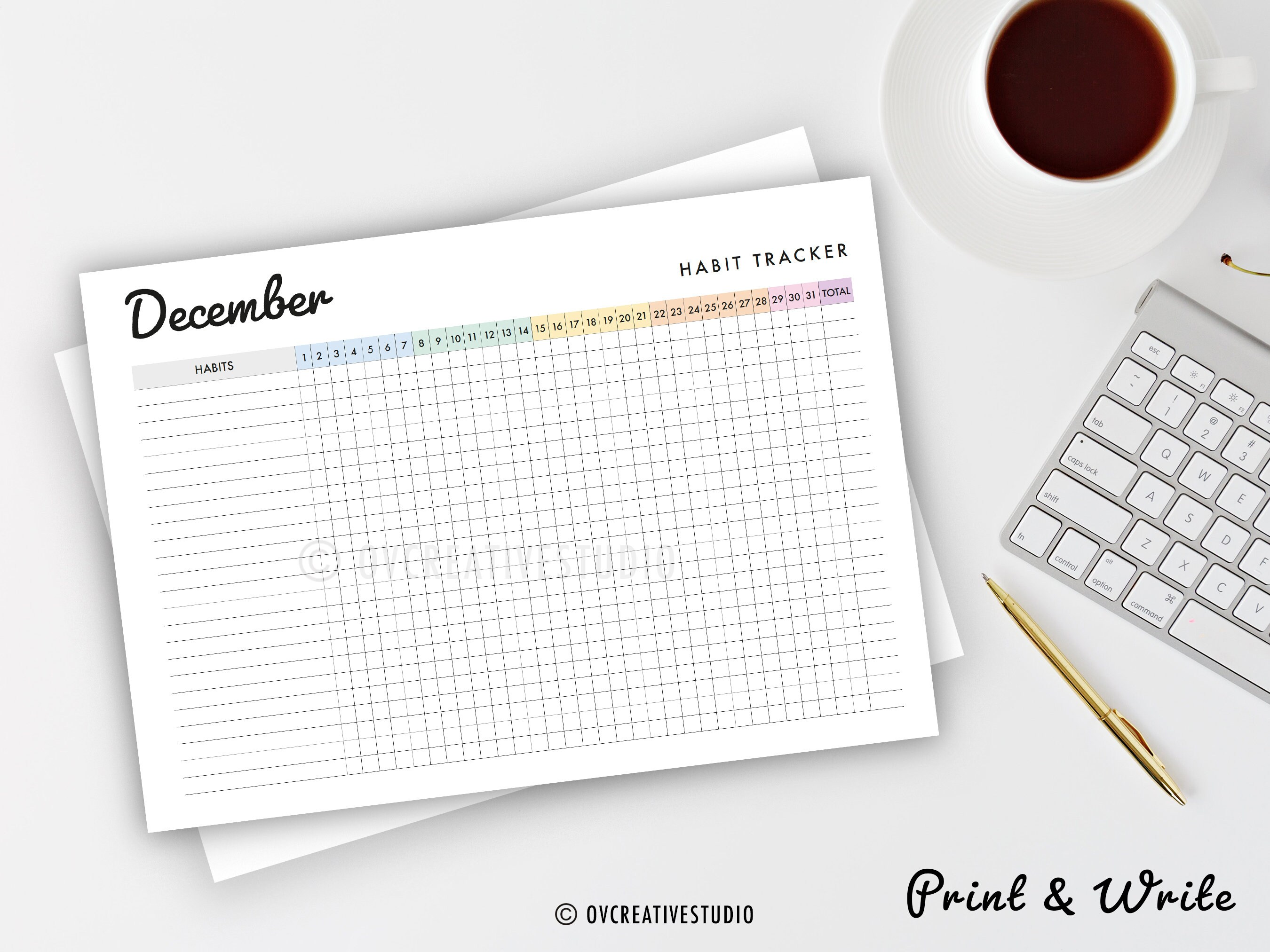 Editable Habit Tracker Printable Monthly Habit Tracker - Etsy Canada
