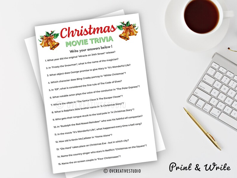 Christmas Trivia Game Printable Christmas Party Game - Etsy
