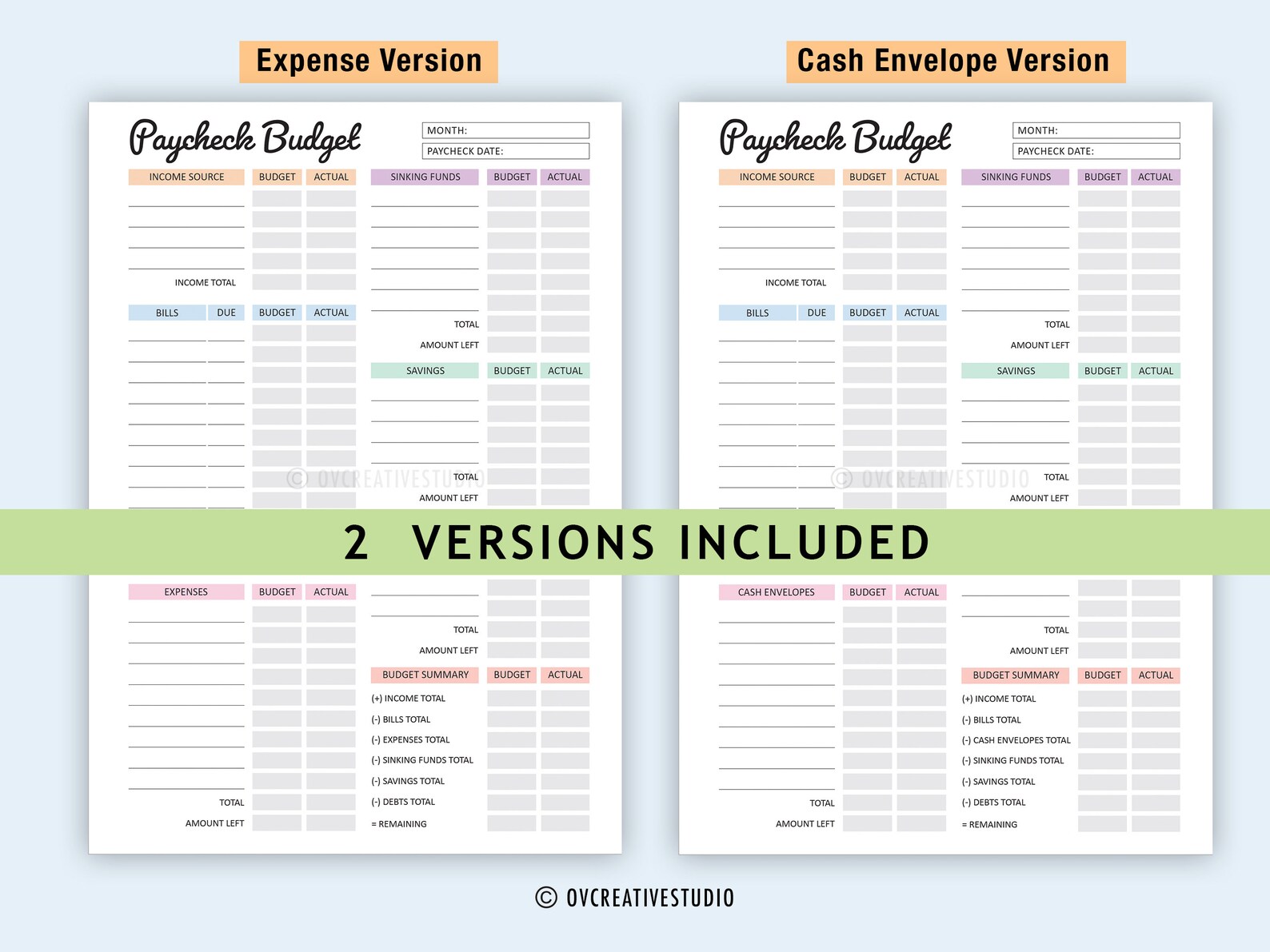 Editable Paycheck Budget Planner Printable Digital | Etsy