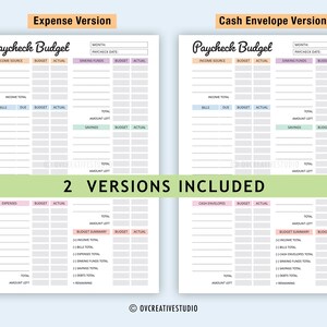 Editable Paycheck Budget Planner | Printable, Digital | Personal Budget ...