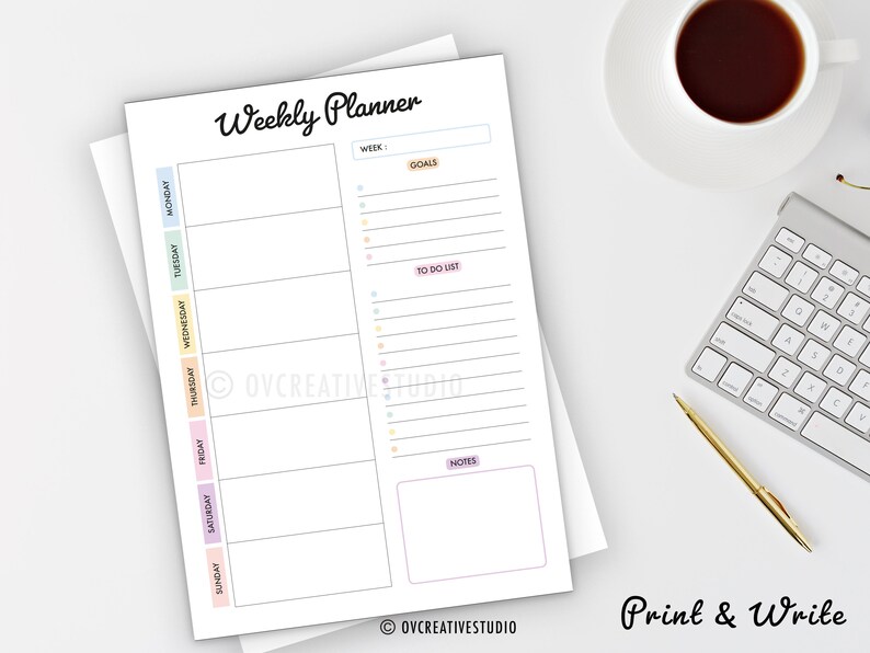 Editable Daily Weekly Monthly Planner Printable Planner - Etsy