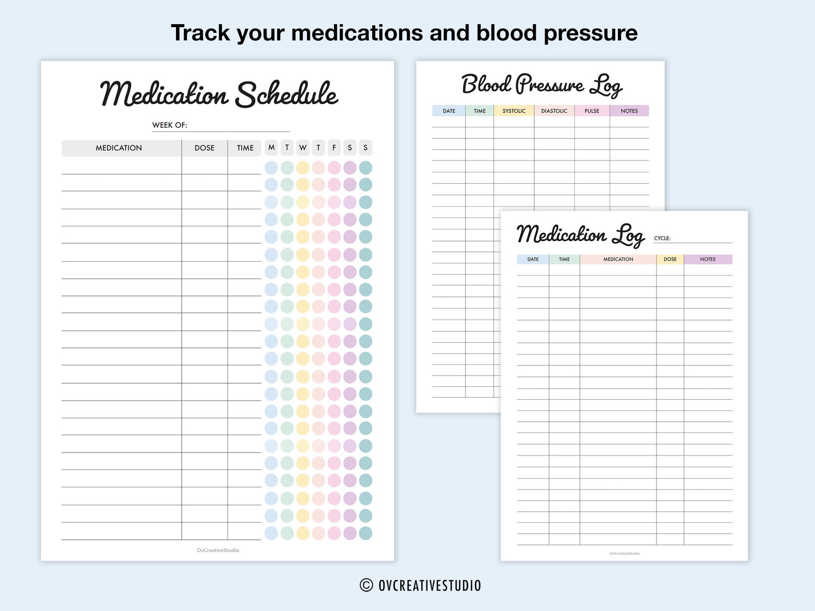 Medication Planner Bundle Printable Digital Medication - Etsy