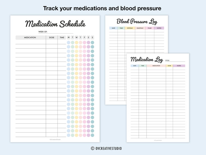 Medication Planner Bundle Printable Digital Medication - Etsy