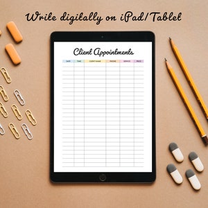 Editable Client Appointment Tracker | Printable Client Tracker | Client ...