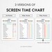 Editable Screen Time Chart, Printable Screen Reward Bucks, Reward Chart ...