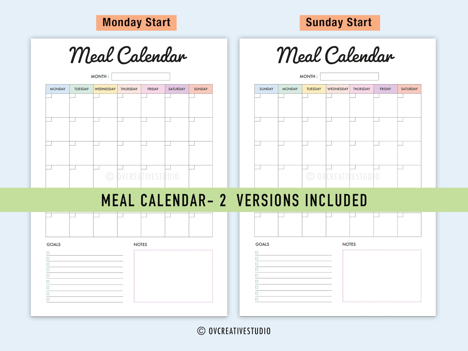Editable Meal Planner Set Grocery List Printable Meal Prep Grocery List ...
