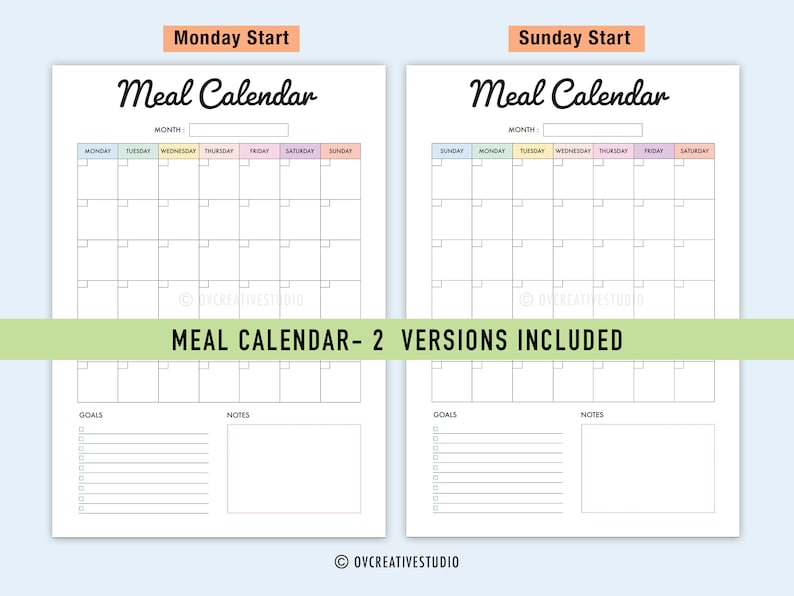 Editable Meal Planner Set Grocery List Printable Meal - Etsy