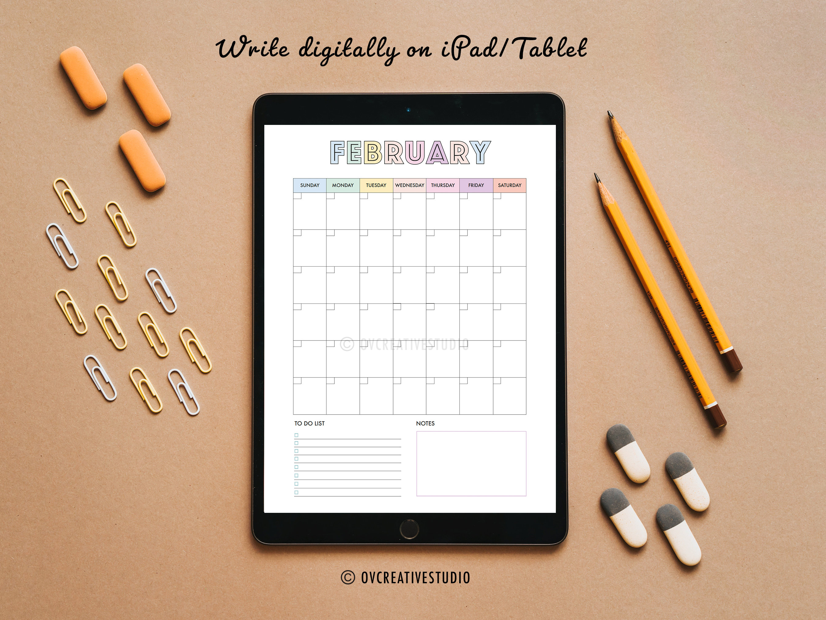 Editable Undated Monthly Calendar | Vertical | Printable Undated ...