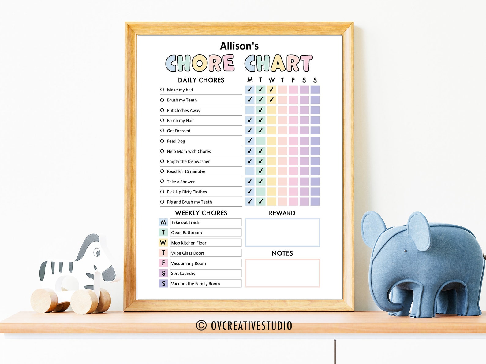 Editable Chore Chart for Kids Printable Kids Daily Weekly - Etsy